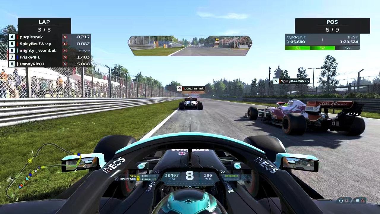 F1 2021 monza - overtake in turn 1 - YouTube