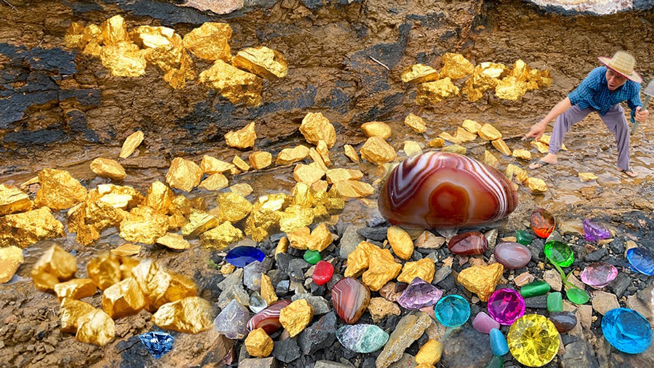 Amazing gold mining process. We discover the perfect gold nuggets- how ...
