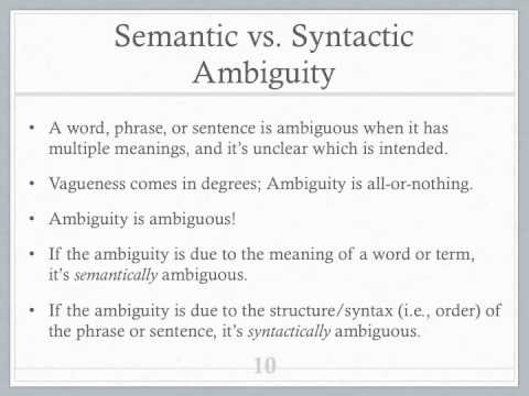 Vagueness & Ambiguity - YouTube