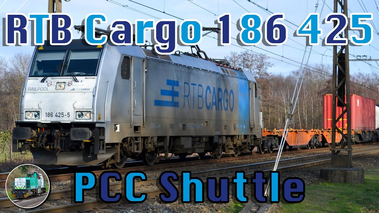[4K] RTB Cargo 186 425 with PCC Shuttle through Hengelo! - YouTube