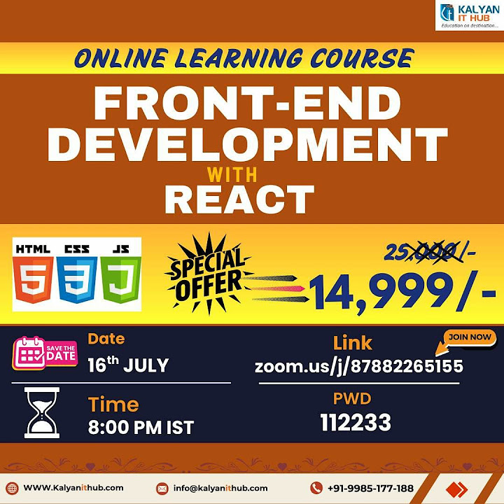 Front-End Development with React - New Batch | Kalyan IT Hub - YouTube