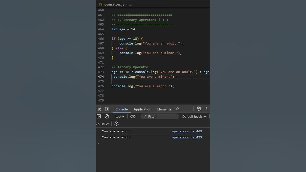 Ternary Operator (condition ? result : result) #برمجة_الويب #javascript #programming #coding ...