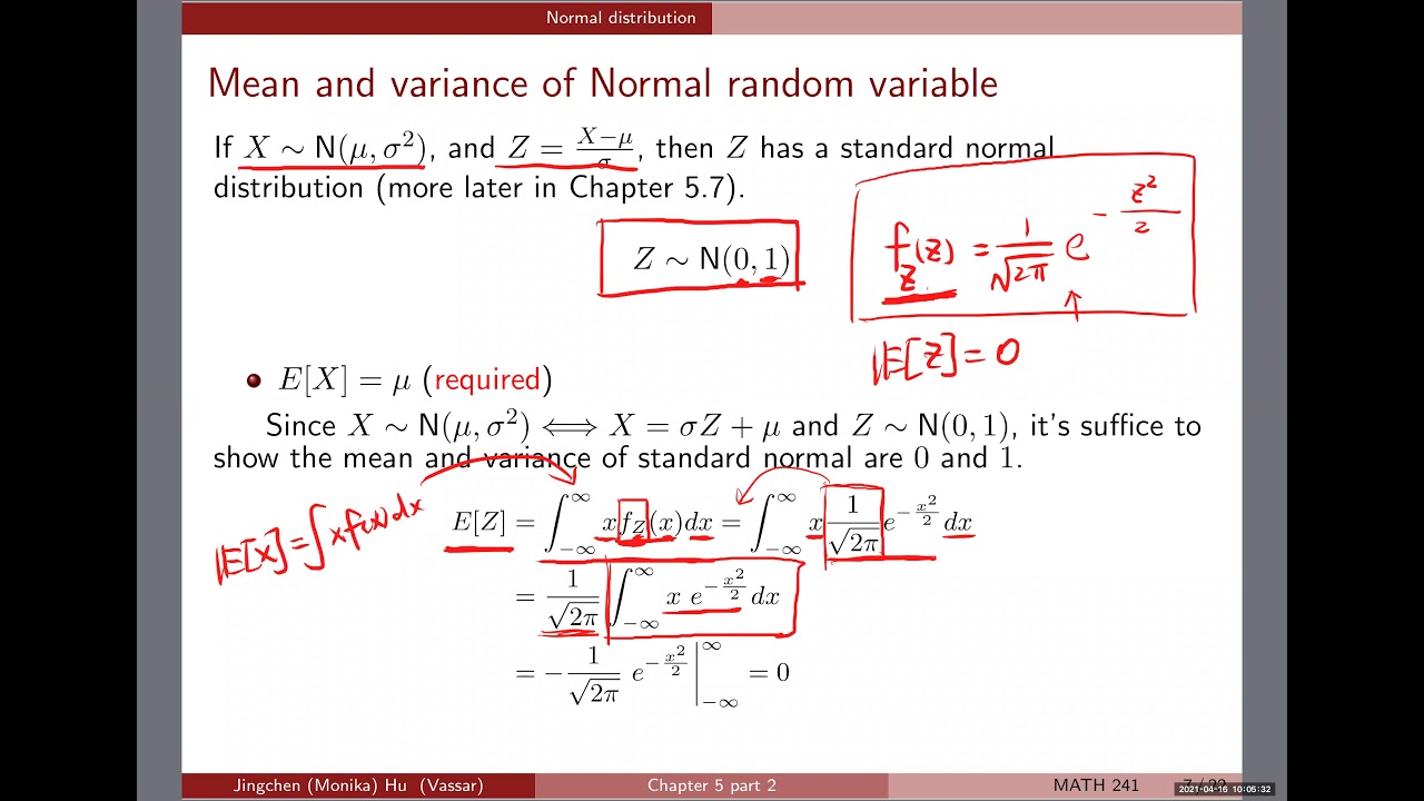 [Chapter 5] #6 Normal distribution - mean and variance - YouTube