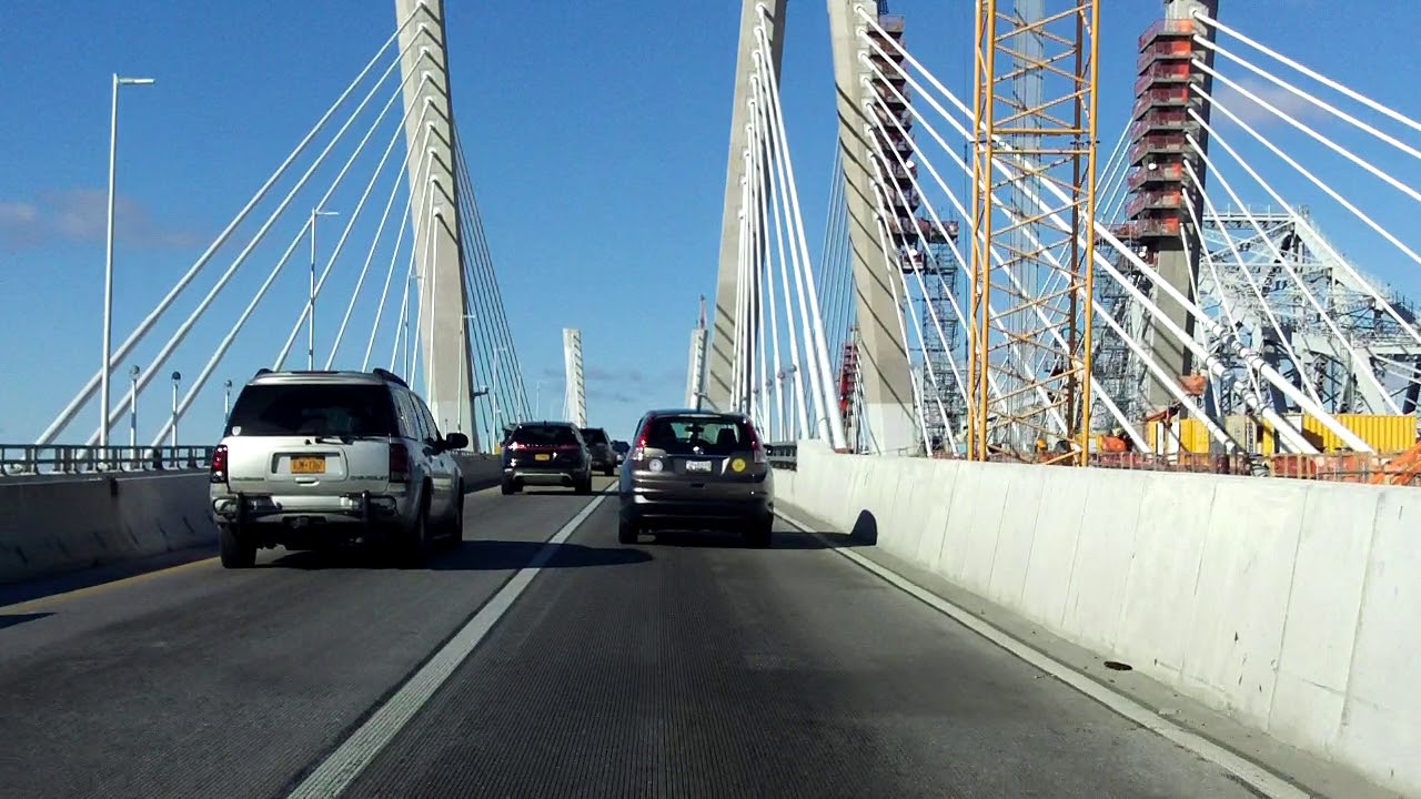 New Goethals Bridge westbound [Late 2017 Construction Update] - YouTube