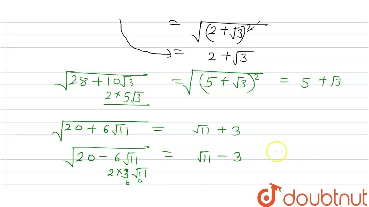sqrt(7 + 4sqrt(3)) - sqrt(28 + 10sqrt(3)) + sqrt(11)/(sqrt(20 + 6sqrt ...