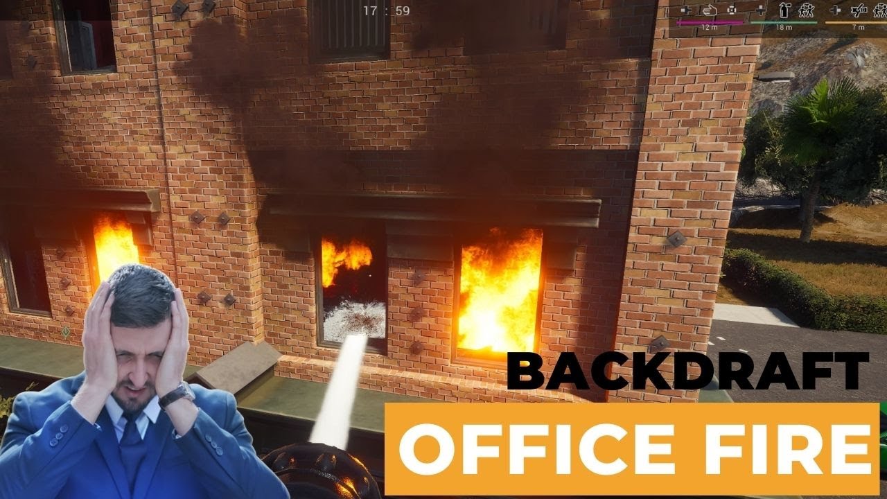 Near Miss: Backdraft situation office fire - YouTube