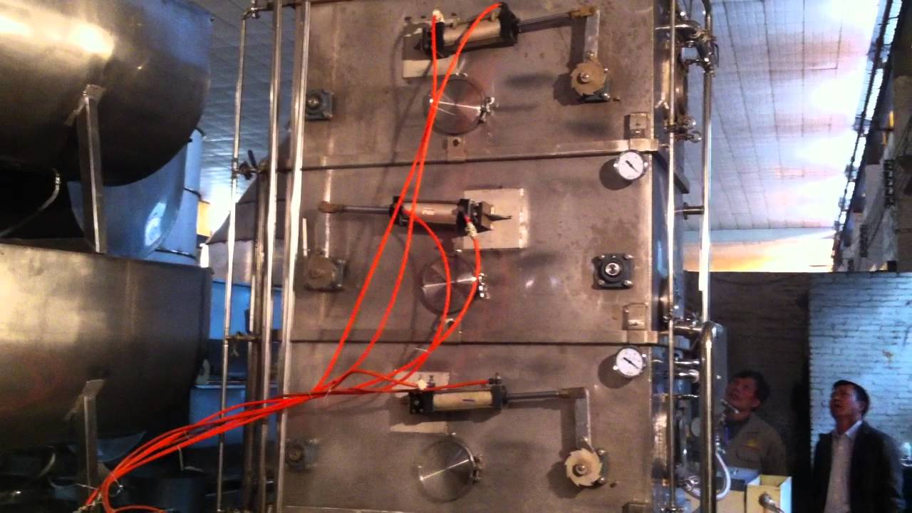 Continuous rice cooking machine - YouTube