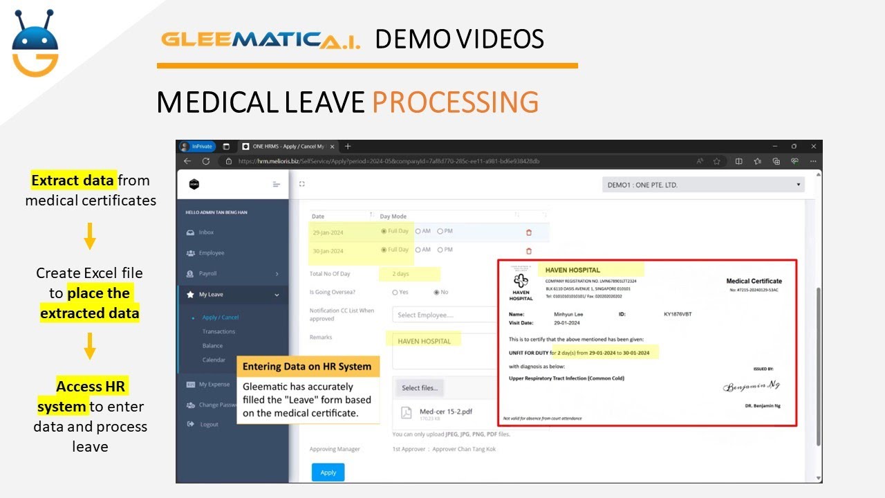 HR Automation: Process Medical Leave | Extract Data from Med ...