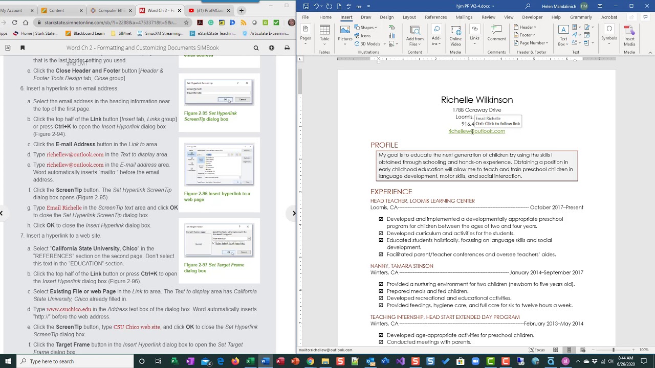 Word Ch2 PP 2 4 step 5 to end - YouTube