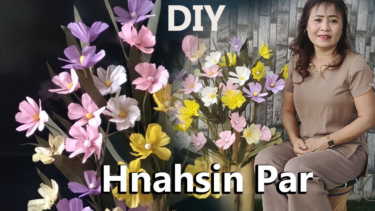 Hnahsin Par | Cosmos flower DIY Tutorial - YouTube