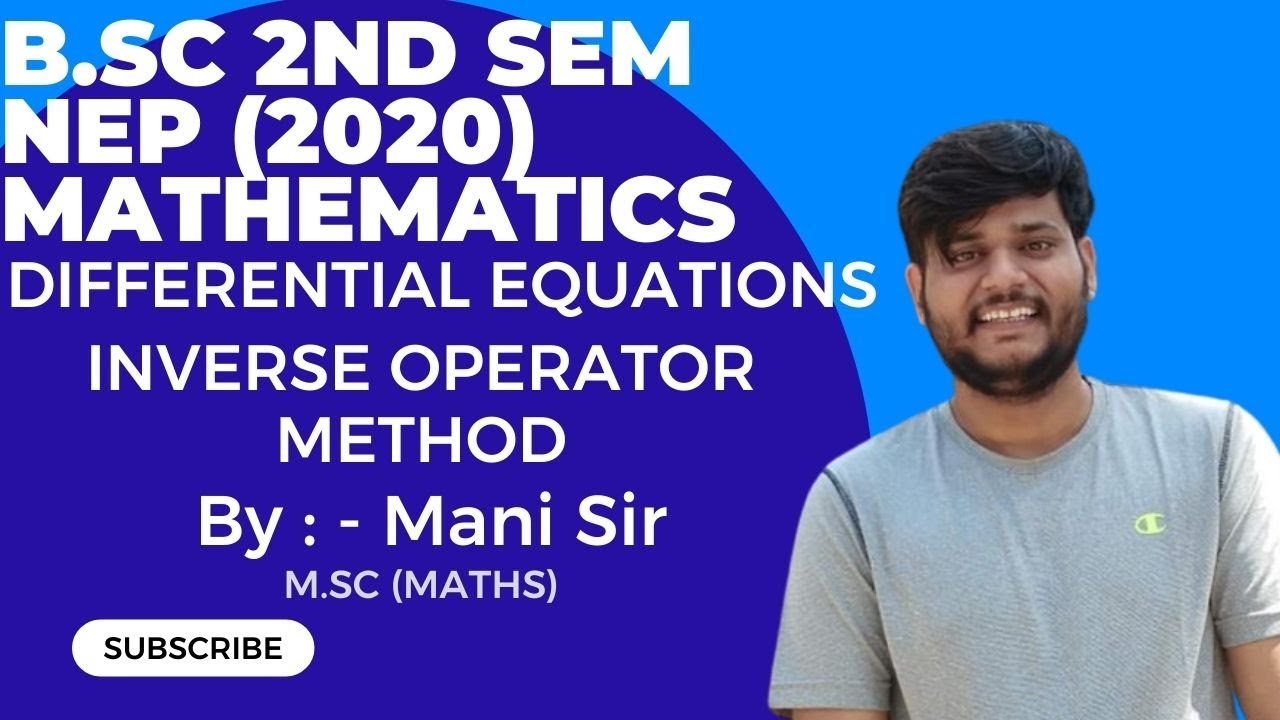 INVERSE OPERATOR METHOD BY MANI SIR - YouTube