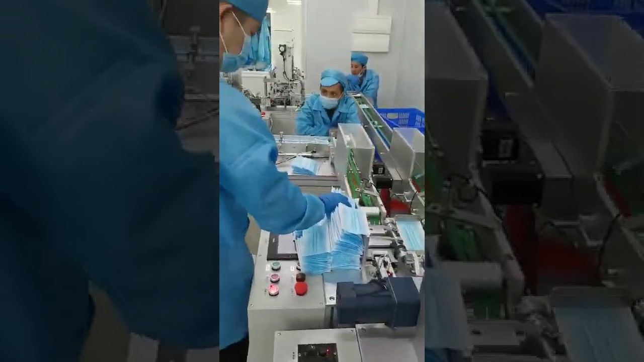 Face mask production line - YouTube
