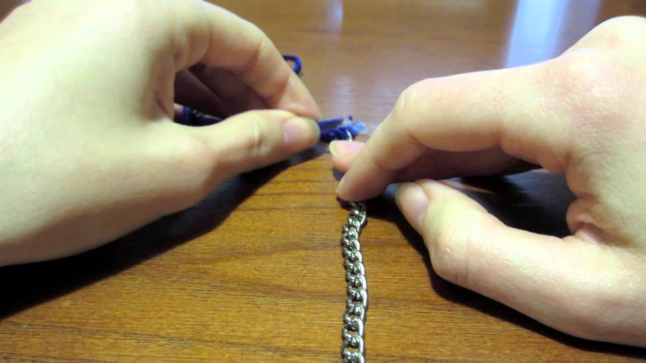 DIY: Come fare: Bracciale in filo, catena e perline - YouTube