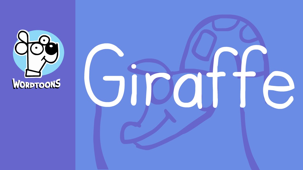 The Word Giraffe Into A Cartoon Giraffe - Step by step Tutorial ...