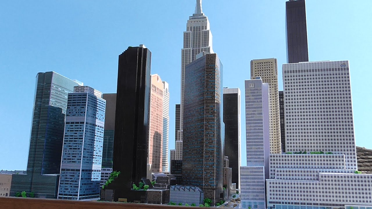 Making a paper model diorama skyscrapers city 1:1800 scale - Empire ...