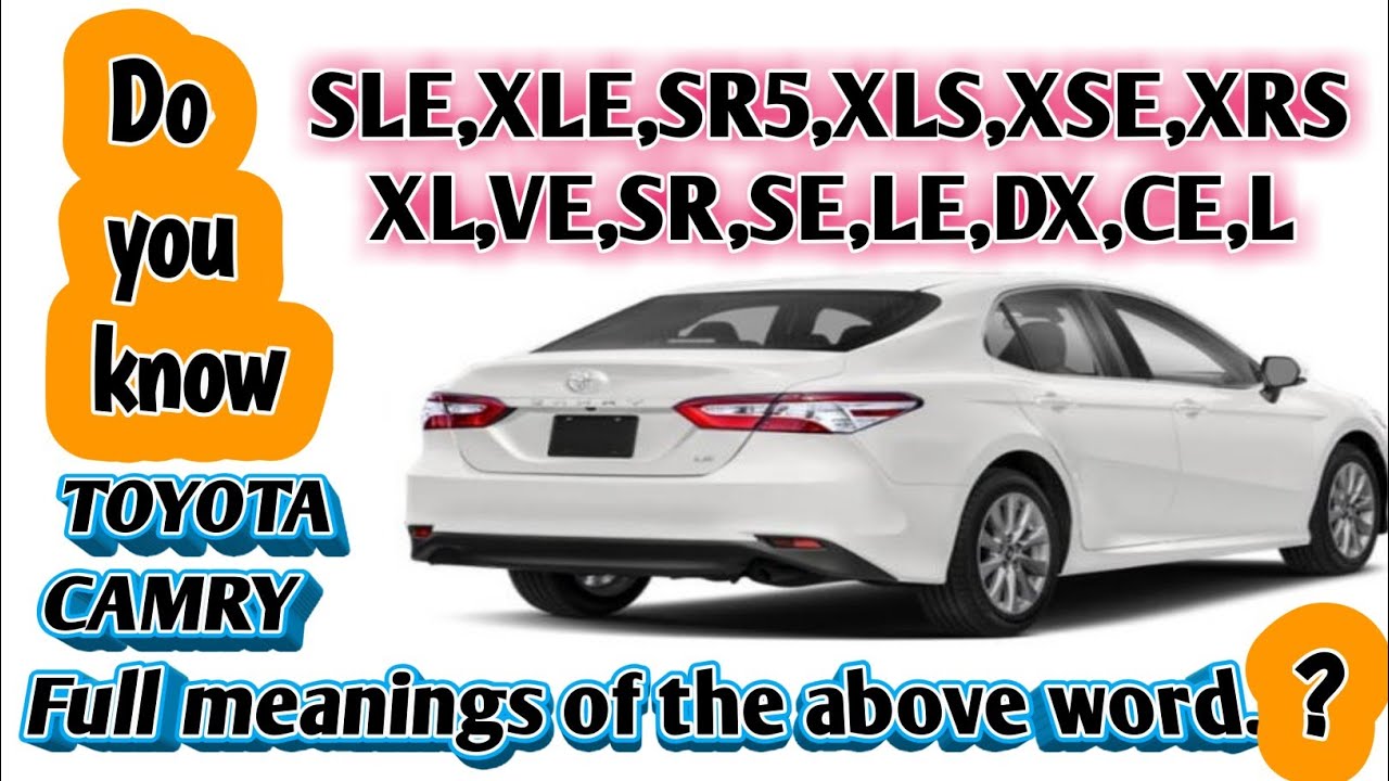 TOYOTA CAMRY LE,XL,SLE,XLE,SR5,XLS,XSE,XRS,VE,SR,SE,DX,CE,L Full ...