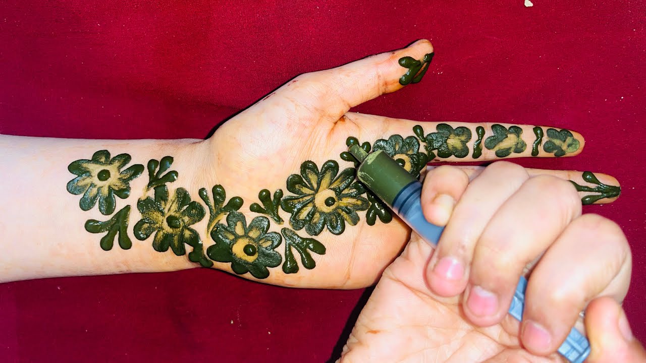 Easy injection mehndi design | mehndi trick with injection - YouTube