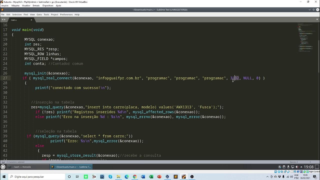 Vídeo Aula - Conexão de uma Aplicação C com Banco de Dados MySQL - YouTube