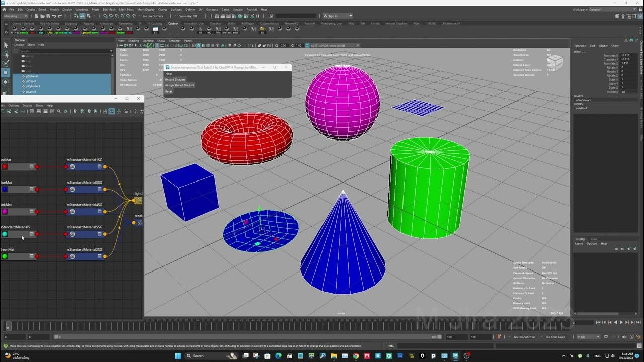 ChatGPT-4 coding python script Maya for AutoAssign Material including Record function. - YouTube