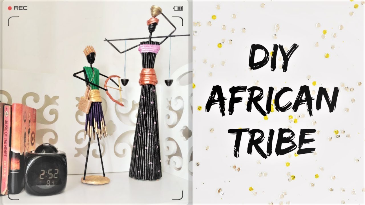 DIY African tribal figure | DIY newspaper doll | DIY Aesthetic home ...