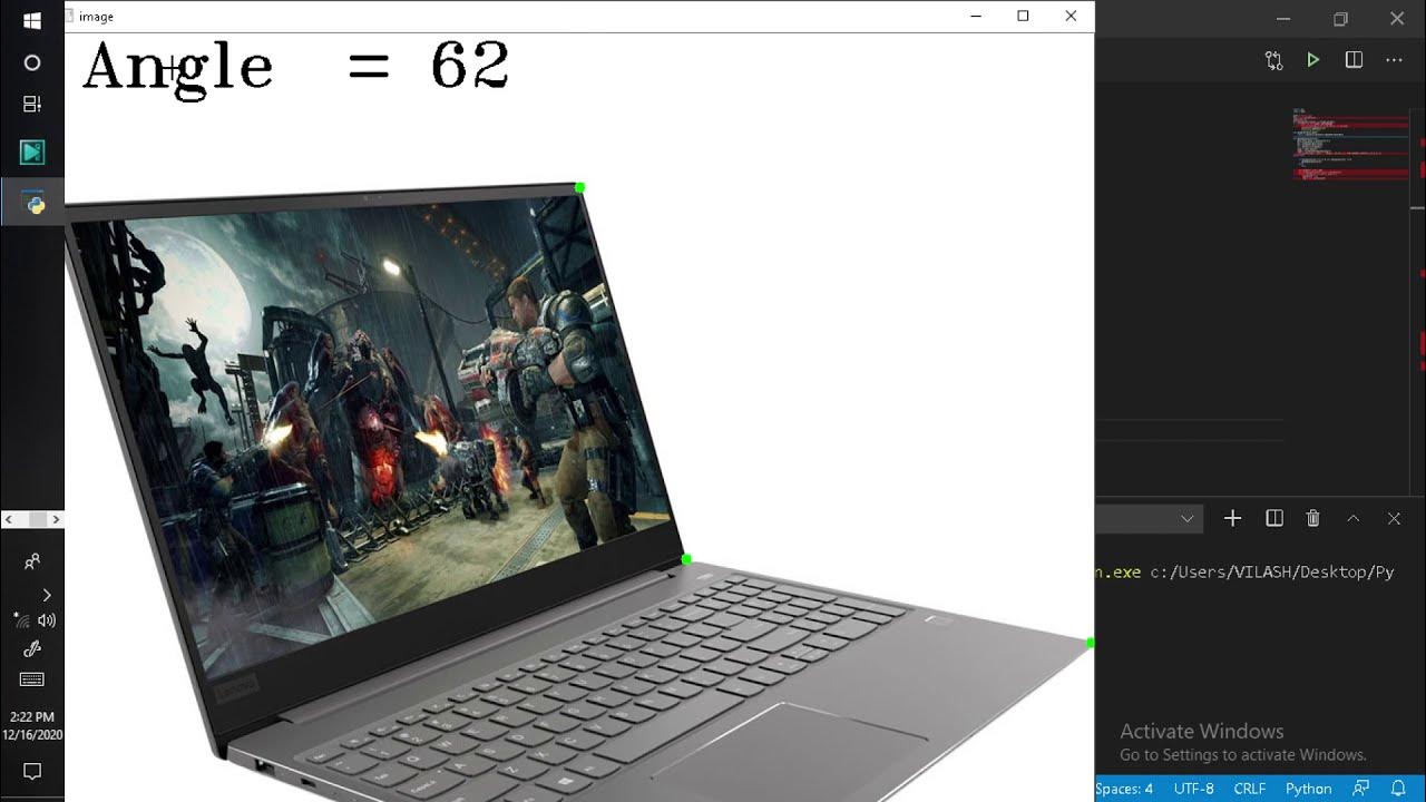 How to find angle Using opencv Python - YouTube