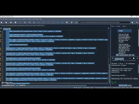 Darsh Garg / Project - 188 (Secured Login System) / WhiteHat Jr / Python Coding / Spyder - YouTube