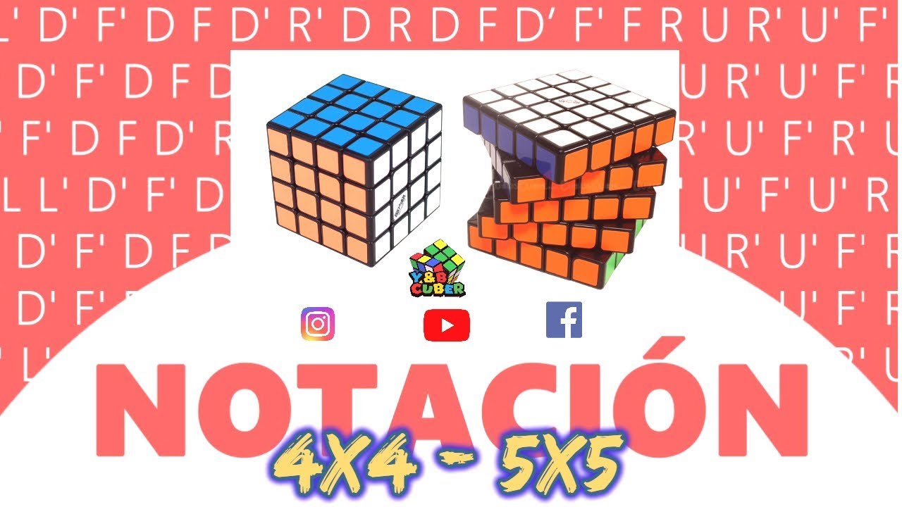 Notaciones | Rotaciones | Cubo 4x4 & 5x5 - YouTube