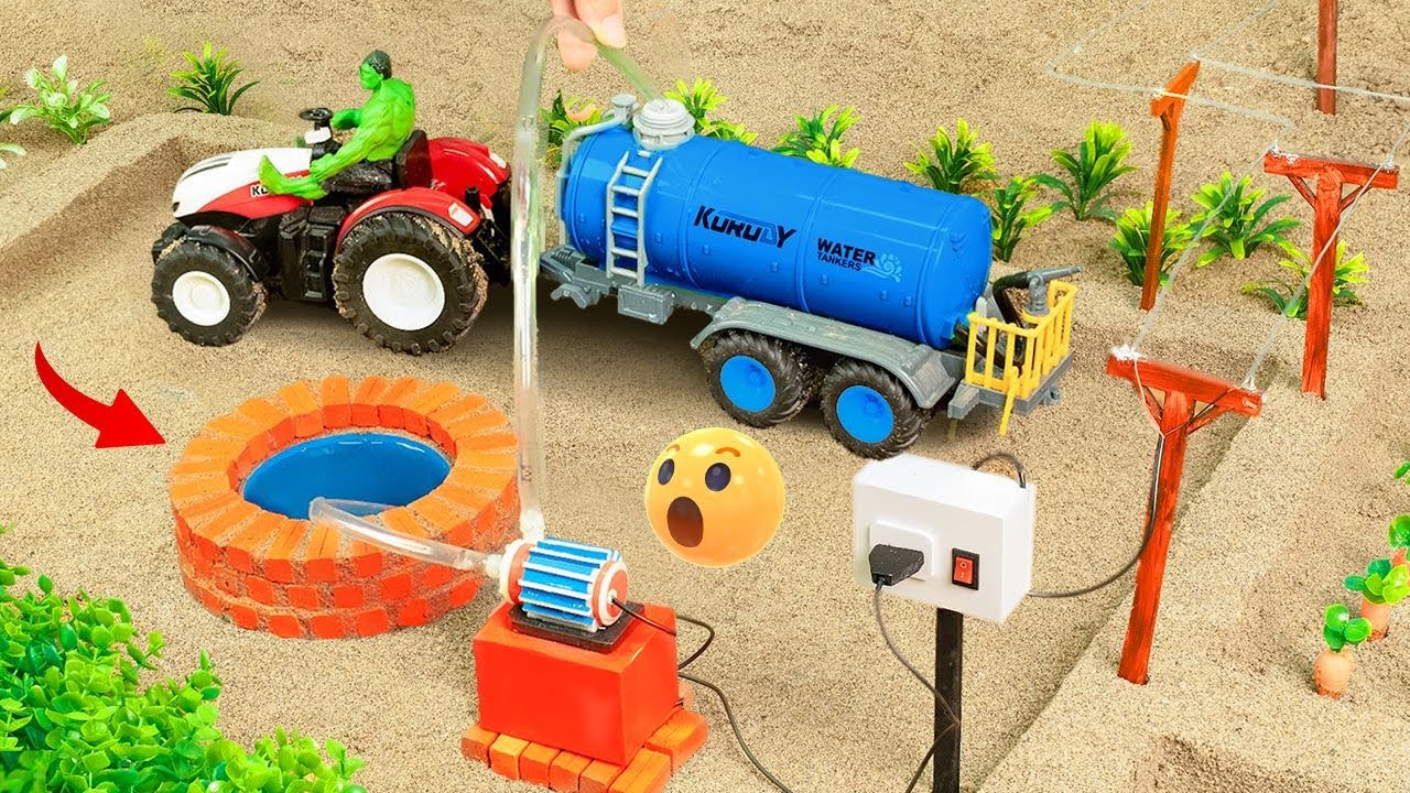 Electric Water Pumping - DIY Tractor making water bumping machine ...