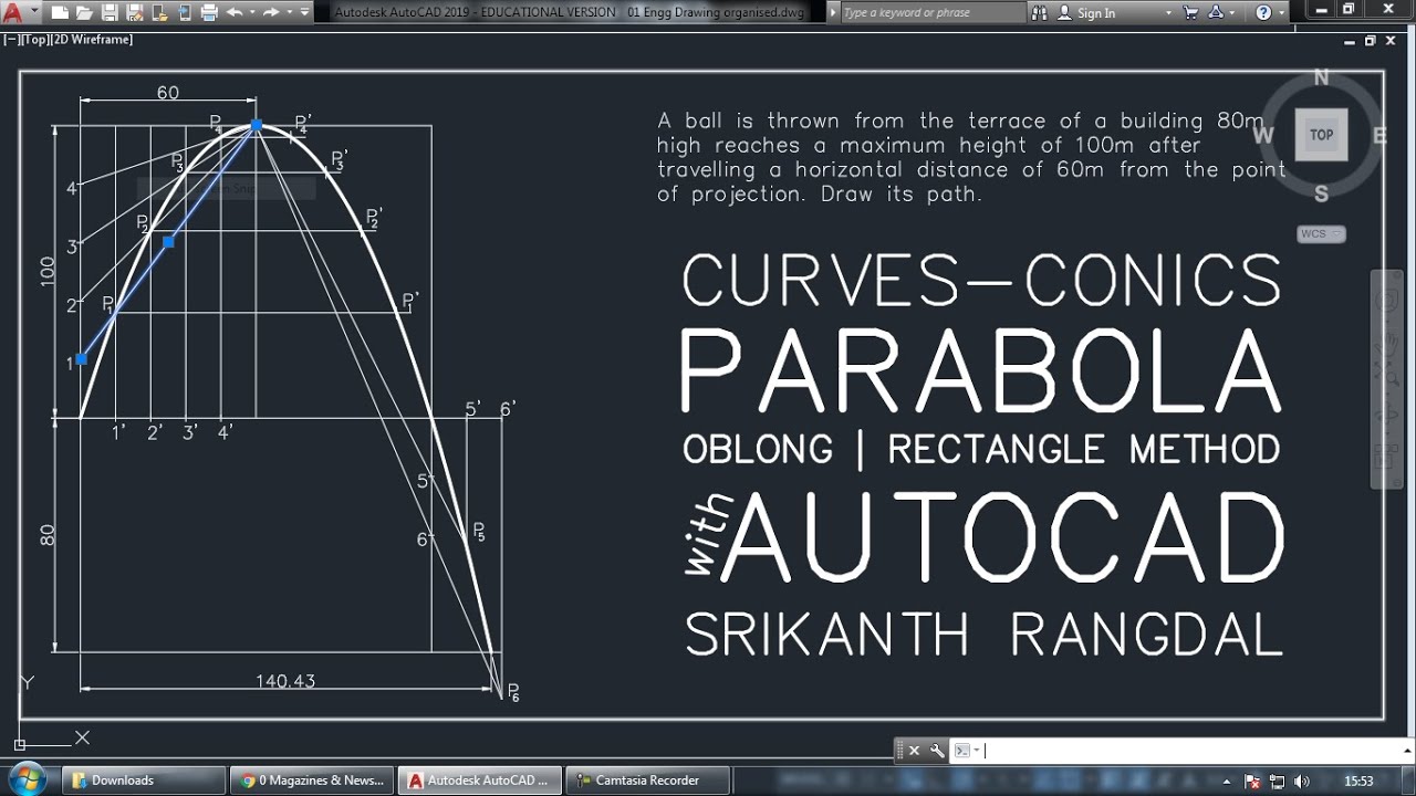 Parabola - Oblong / Rectangle Method | Engineering Graphics with ...