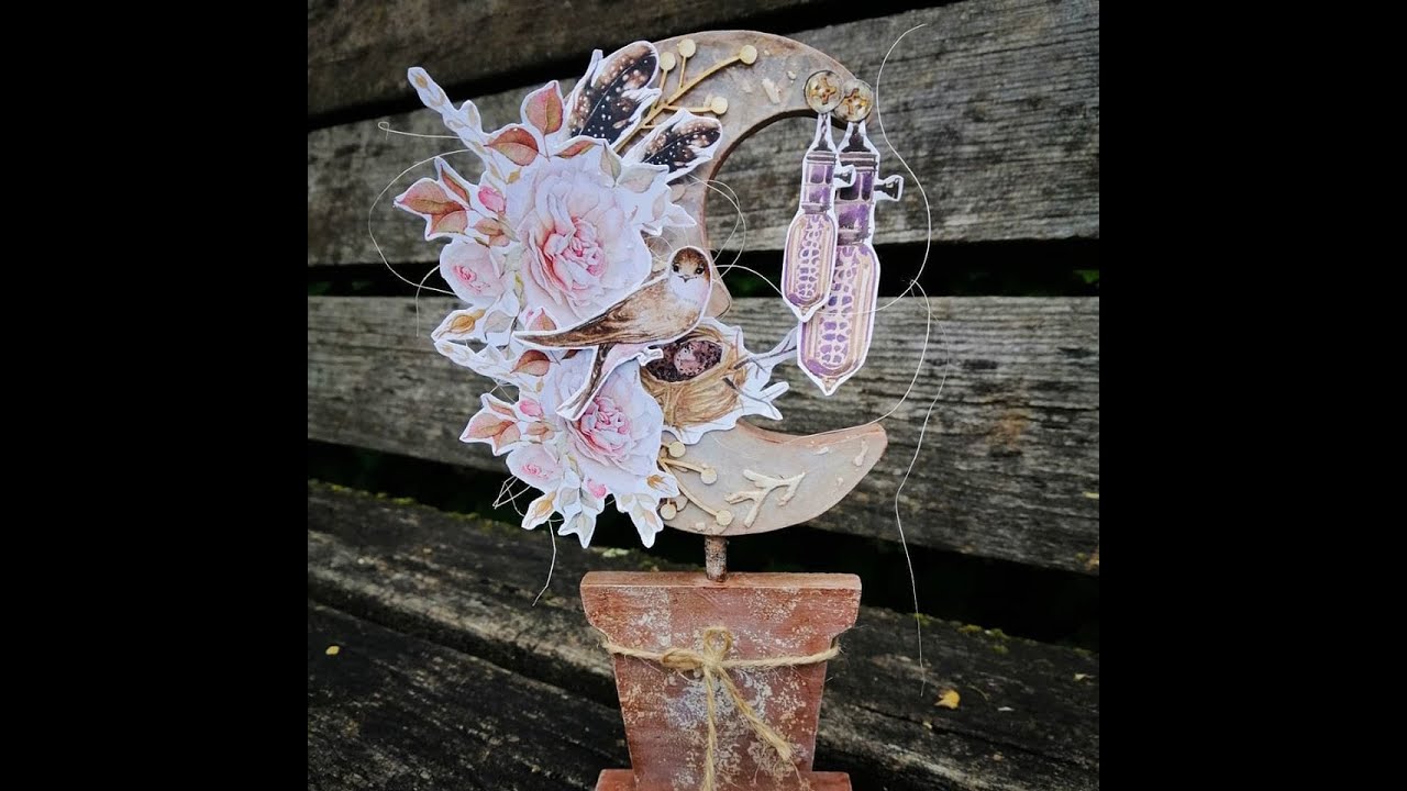 Upcycled Moon with Scrapbooking paper - YouTube