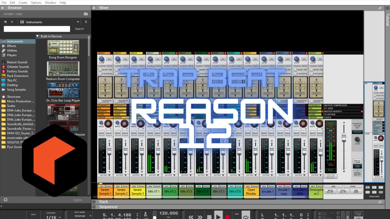 Making a Trap Beat from scratch in Reason 12 | unedited - YouTube