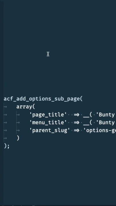 Add ACF Settings Page in WordPress #buntywp #shorts #wordpress - YouTube