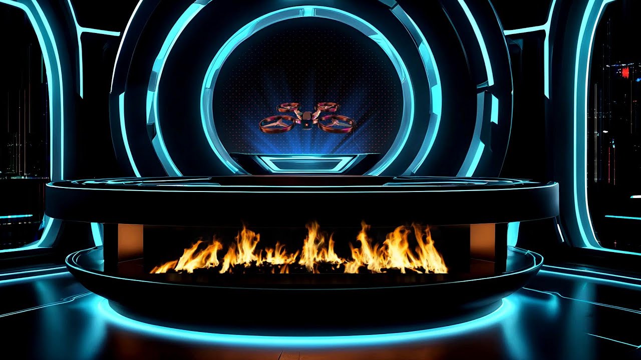 Digital Flames: A Tron-inspired Fireplace Experience - YouTube