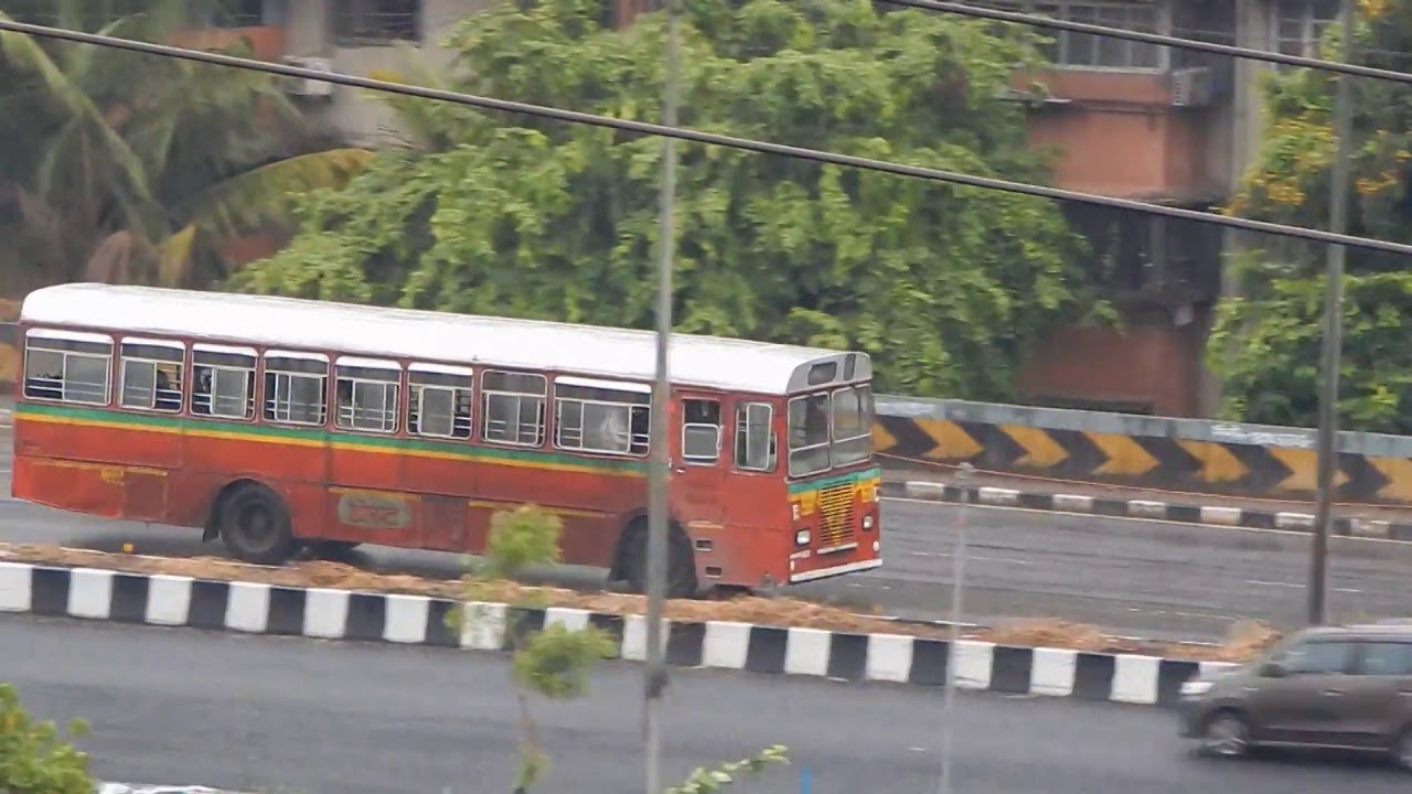 BEST Bus on the road of Mumbai | Public transport in India | RED ...