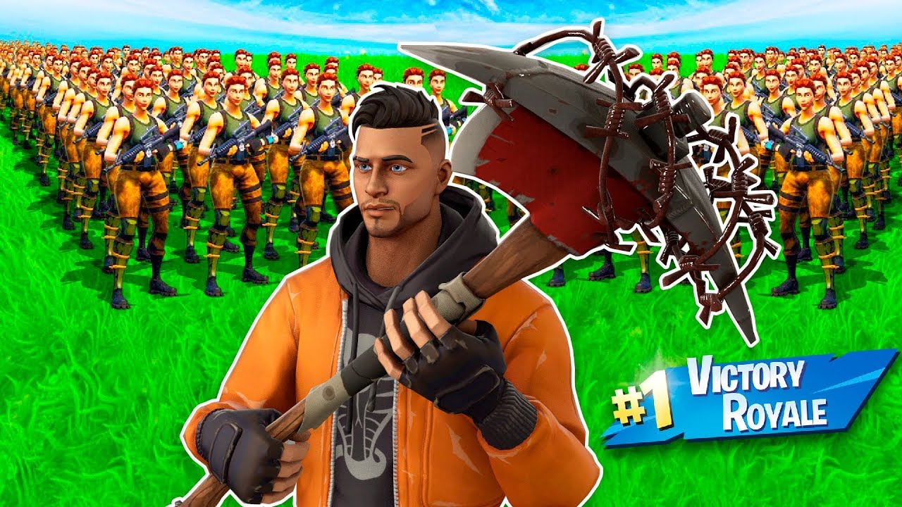 1 VS 99 BOTS KUN PICKAXE! - [Fortnite] - YouTube