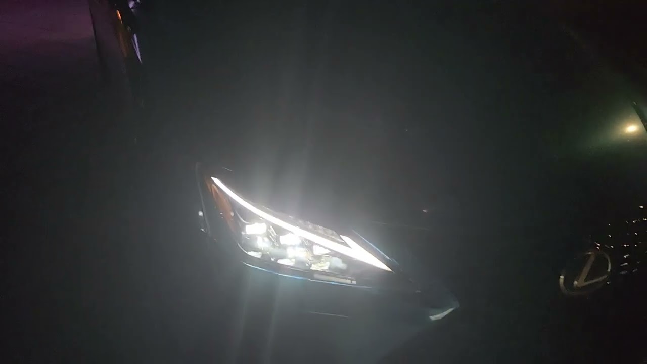night shots of the new headlights triple beam Lexus IS. - YouTube