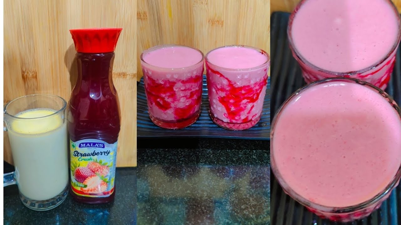 Strawberry Crush Milk Shake || MALa S Strawberry 🍓 Shabana kitchen ...