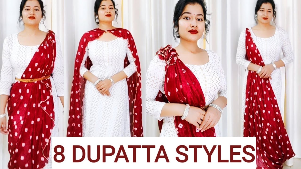 How to style Dupatta || Dupatta styles for Suit || Dupatta Draping for ...
