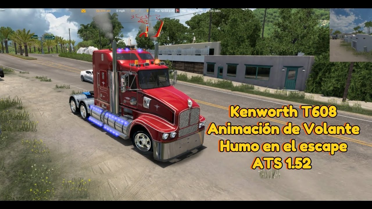 Kenworth T608 ATS 1.52 Animación de Volante y humo en el escape 😉 - YouTube