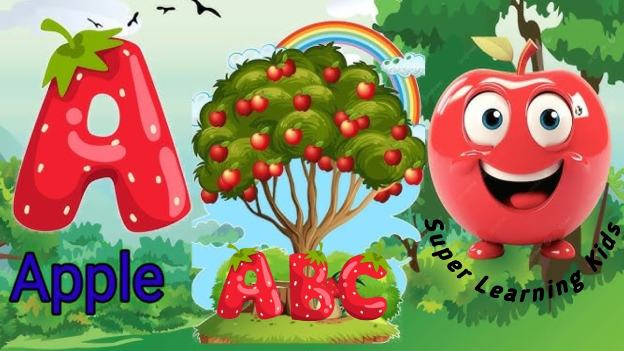 A For Apple 🍎 Learning ! Lear Alphabet Ato Z! English Alphabet !ABC ...