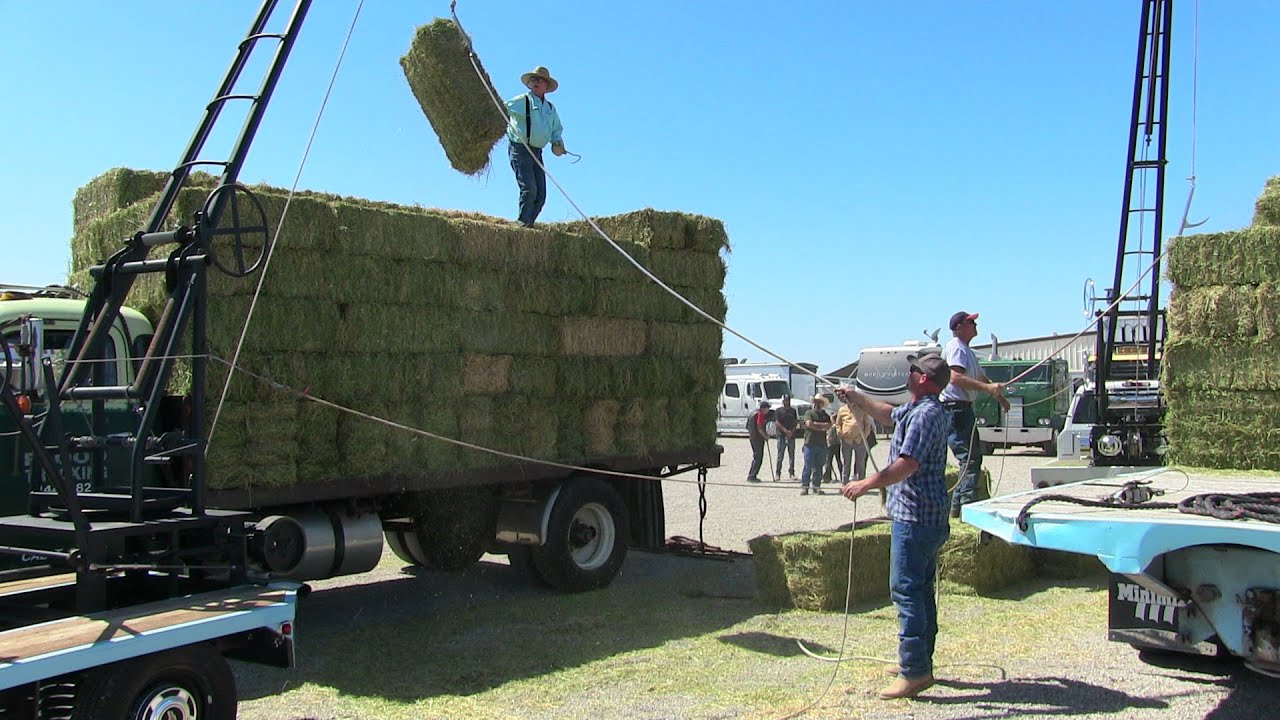 Boom Truck Hay Bucking Demonstration -- Mike Green's ATHS Open House ...
