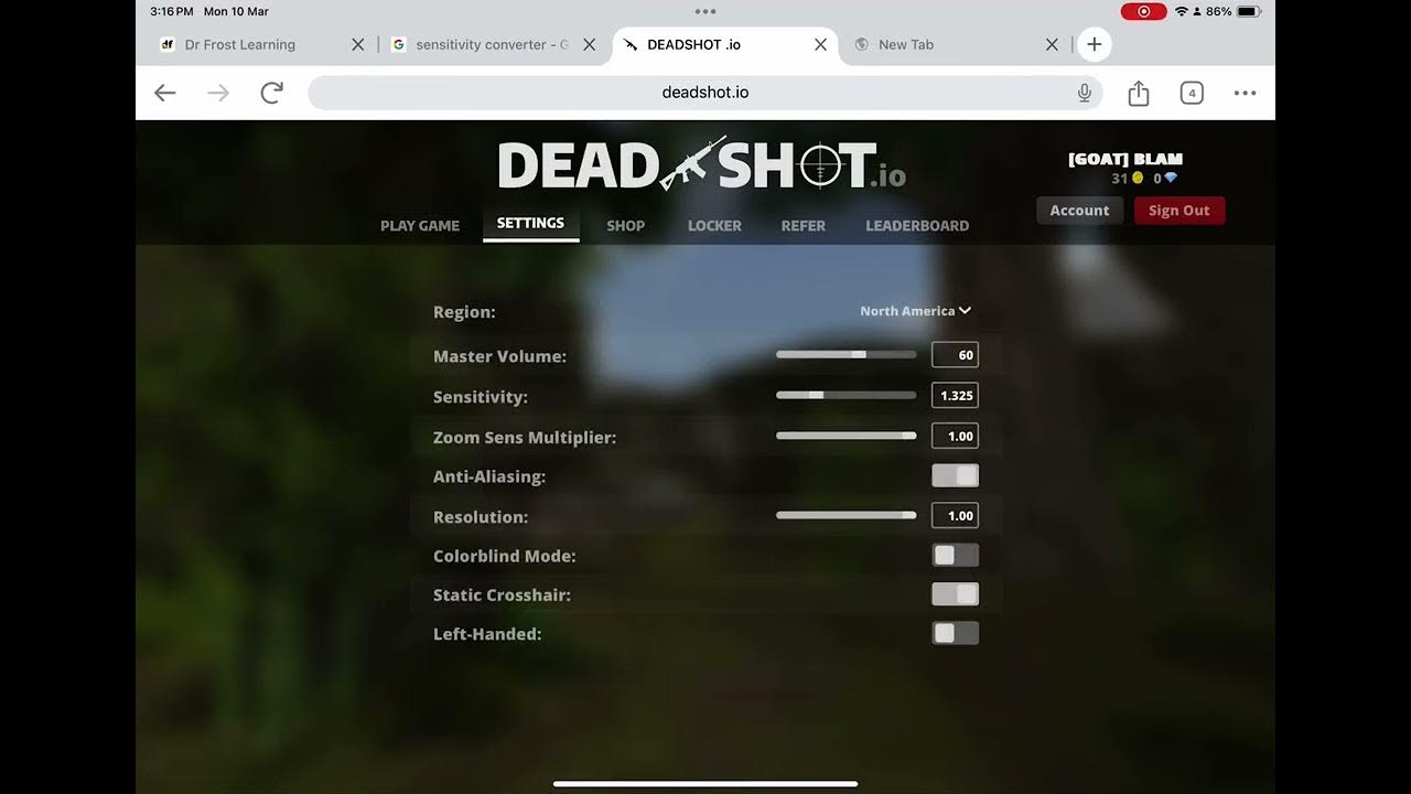 I found the best settings and sensitivity in deadshot.io🥳🥳🔥🔥 - YouTube