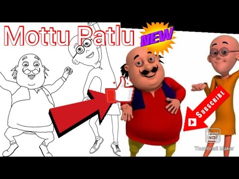 How To draw mottu patluu//mottu patlu ki jori//motu patlu cartoons ...