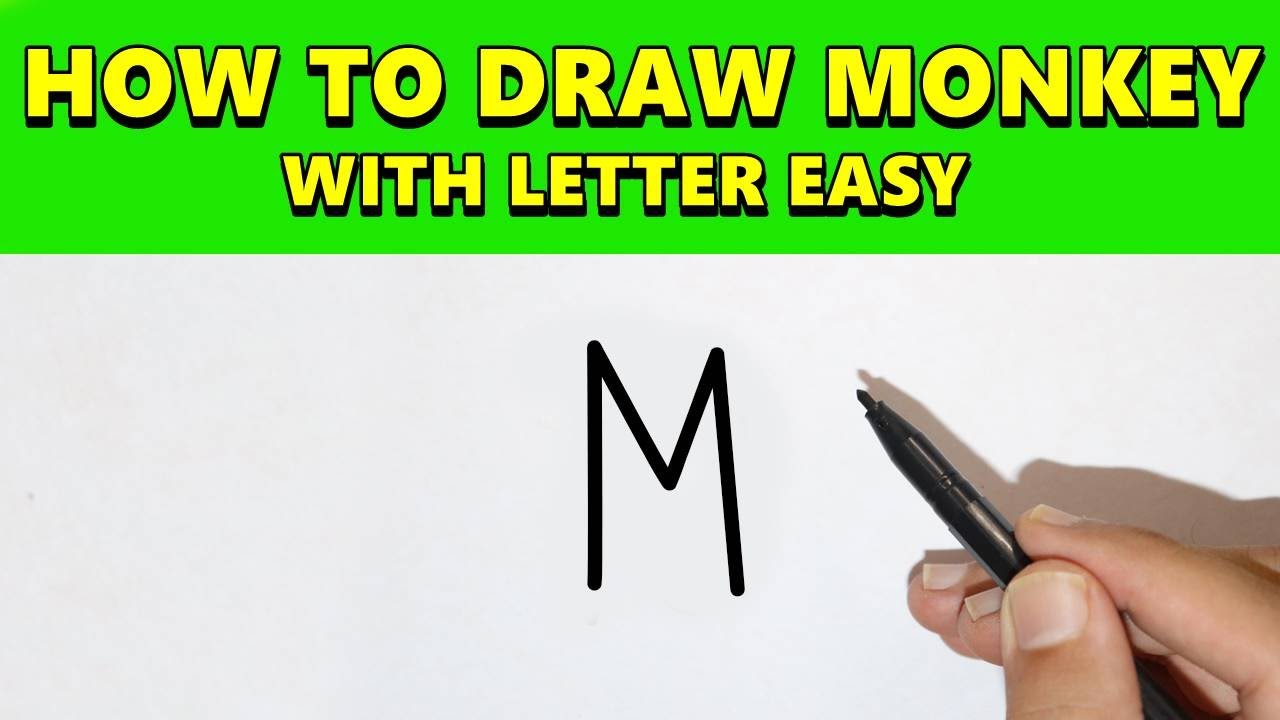How To Draw Monkey Easy With Letter M for Beginners - YouTube