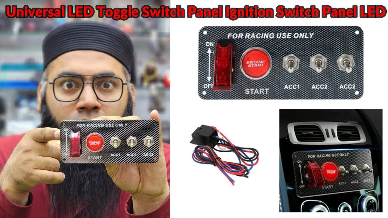 LED Toggle Switch Panel 5in1 Multifunctional Ignition Switch Panel LED ...