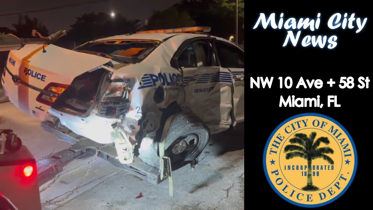 Cop Car Gets Wrecked During Chase - Miami, Florida - July 26, 2022 ...