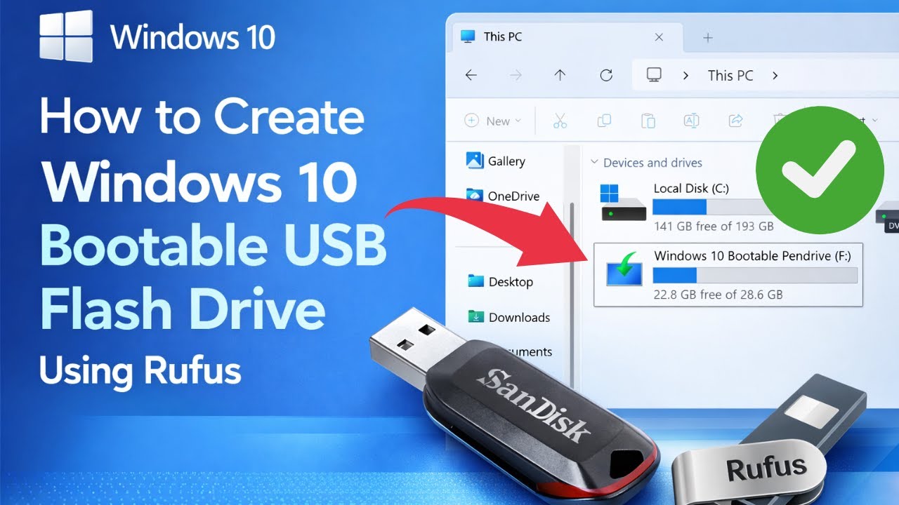 How To Create Windows 10 Bootable USB Flash Drive Using Rufus ( in 2 ...