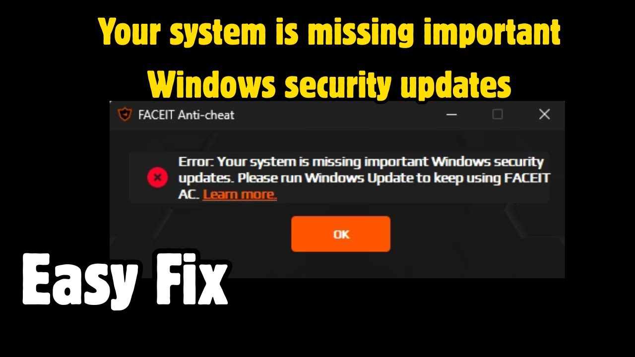 Faceit: Your system is missing important Windows security updates Fix ...