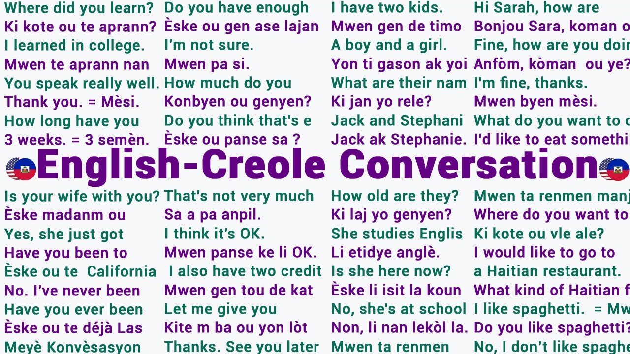 Best English Creole Conversation For Beginners = Meyè Konvèsasyon ...