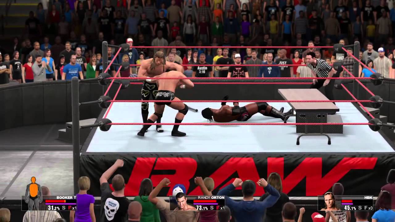 Randy Orton v Booker T v HBK (WWE 2k15) - YouTube